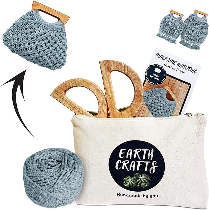 Macrame Kit for Beginners | Purse Hobby Craft Kits for Adults Women ...
