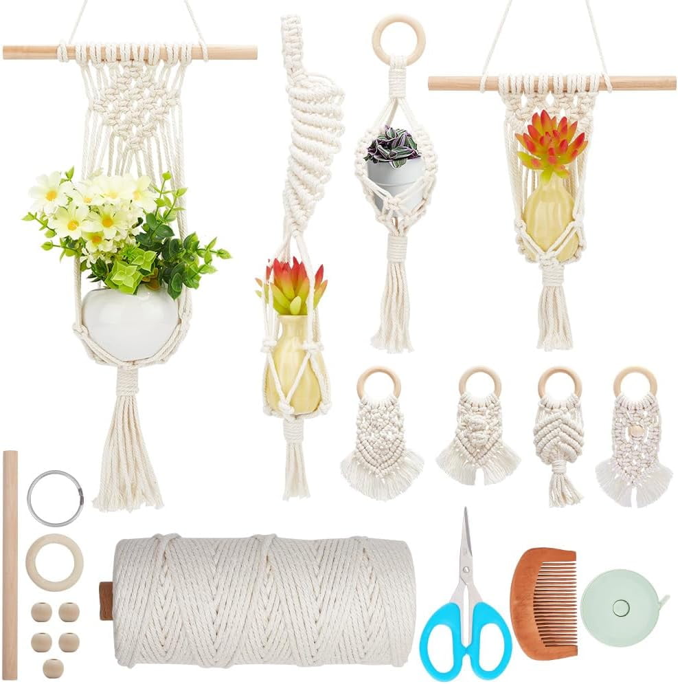 Macrame Kit Mini Planter Set 8 Set Boho DIY Macrame Plant Hanger Kit ...