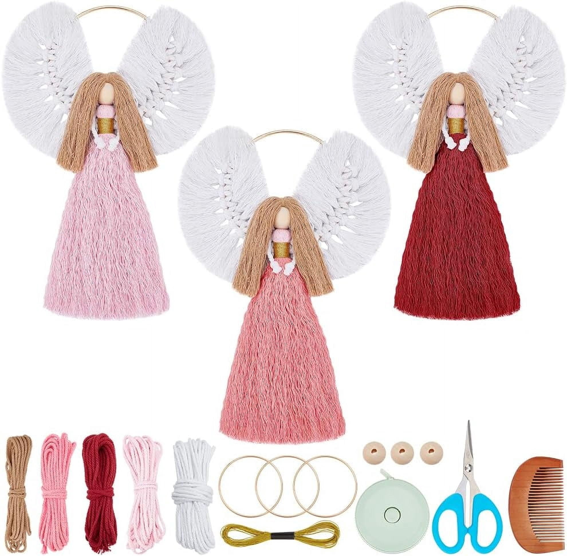 Macrame Kits for Adults Beginners 3Set Angel Macrame Kit Boho Angel ...
