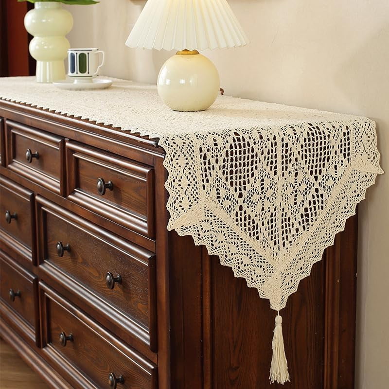 Macrame Long Table Runner Crochet Table Runners Rustic Farmhouse Table ...