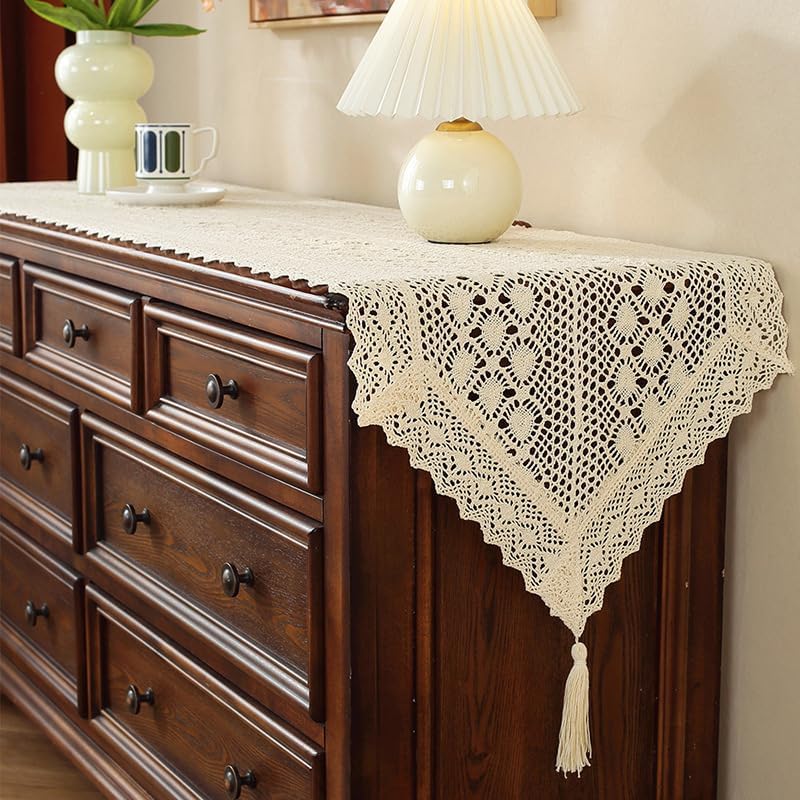Macrame Long Table Runner Crochet Table Runners Rustic Farmhouse Table ...