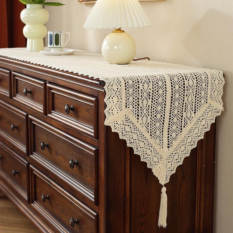 Macrame Long Table Runner Crochet Table Runners Rustic Farmhouse Table ...