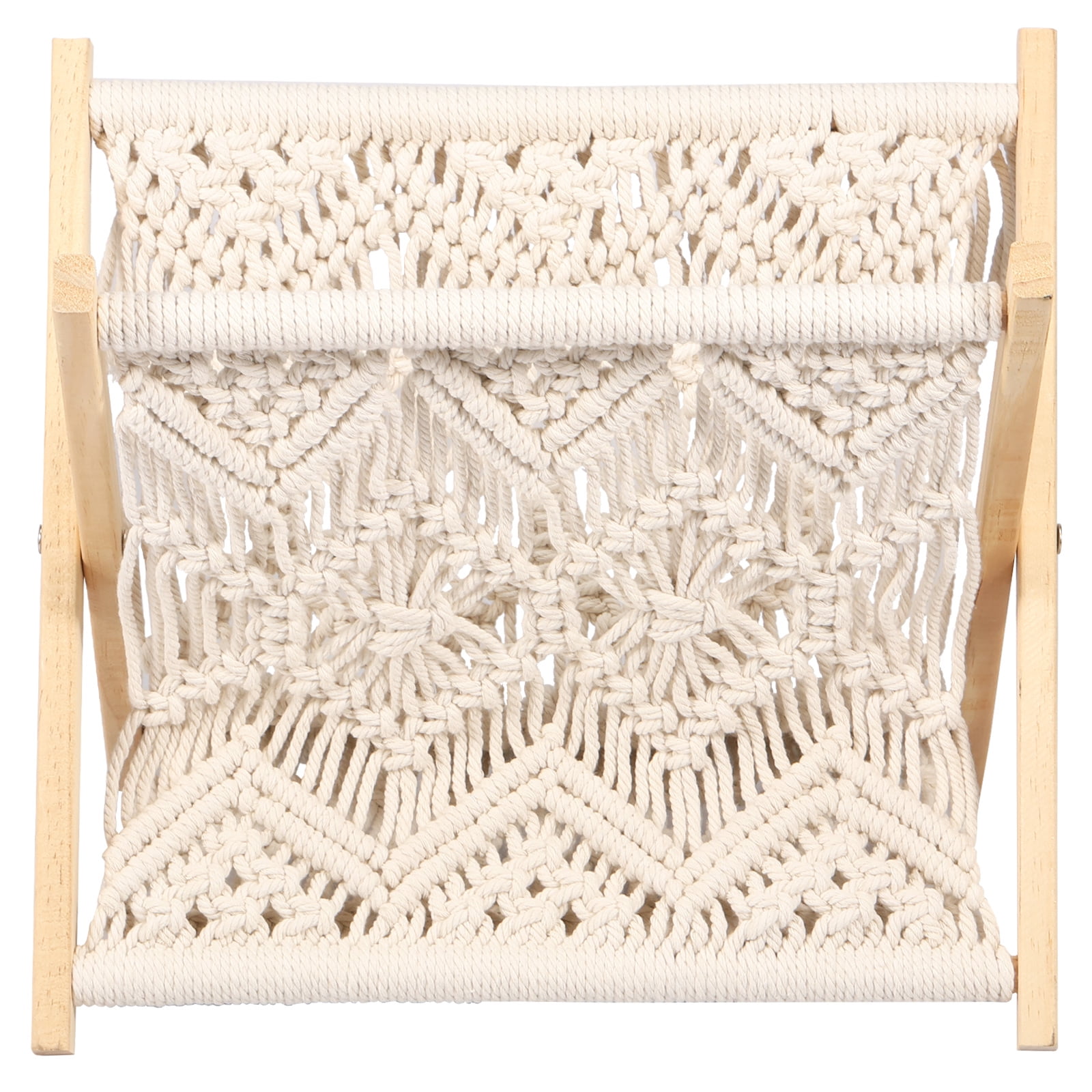Macrame Magazine Rack Multipurpose Standing Basket Firm Magazine ...