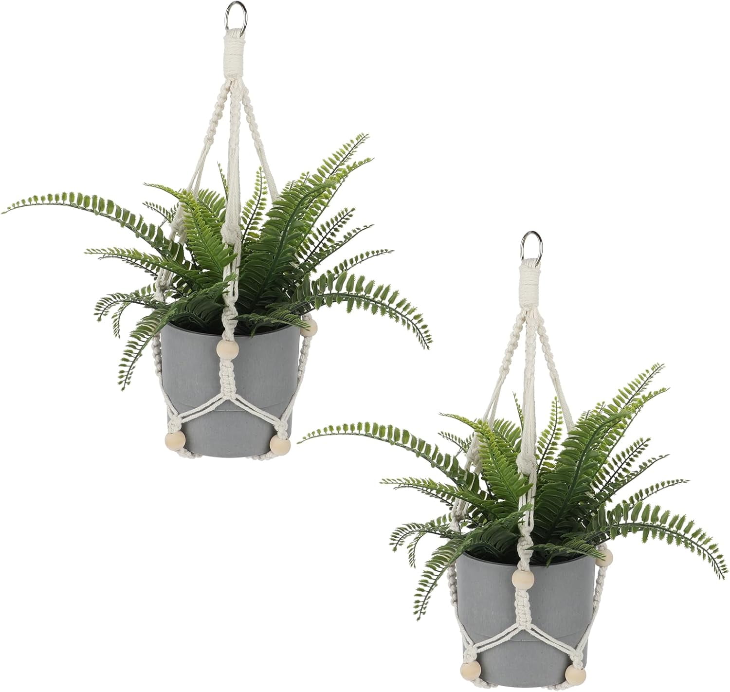 Macrame Plant Hanger Indoor, 2 Pack Boho Decor Hanging Plant Holder ...