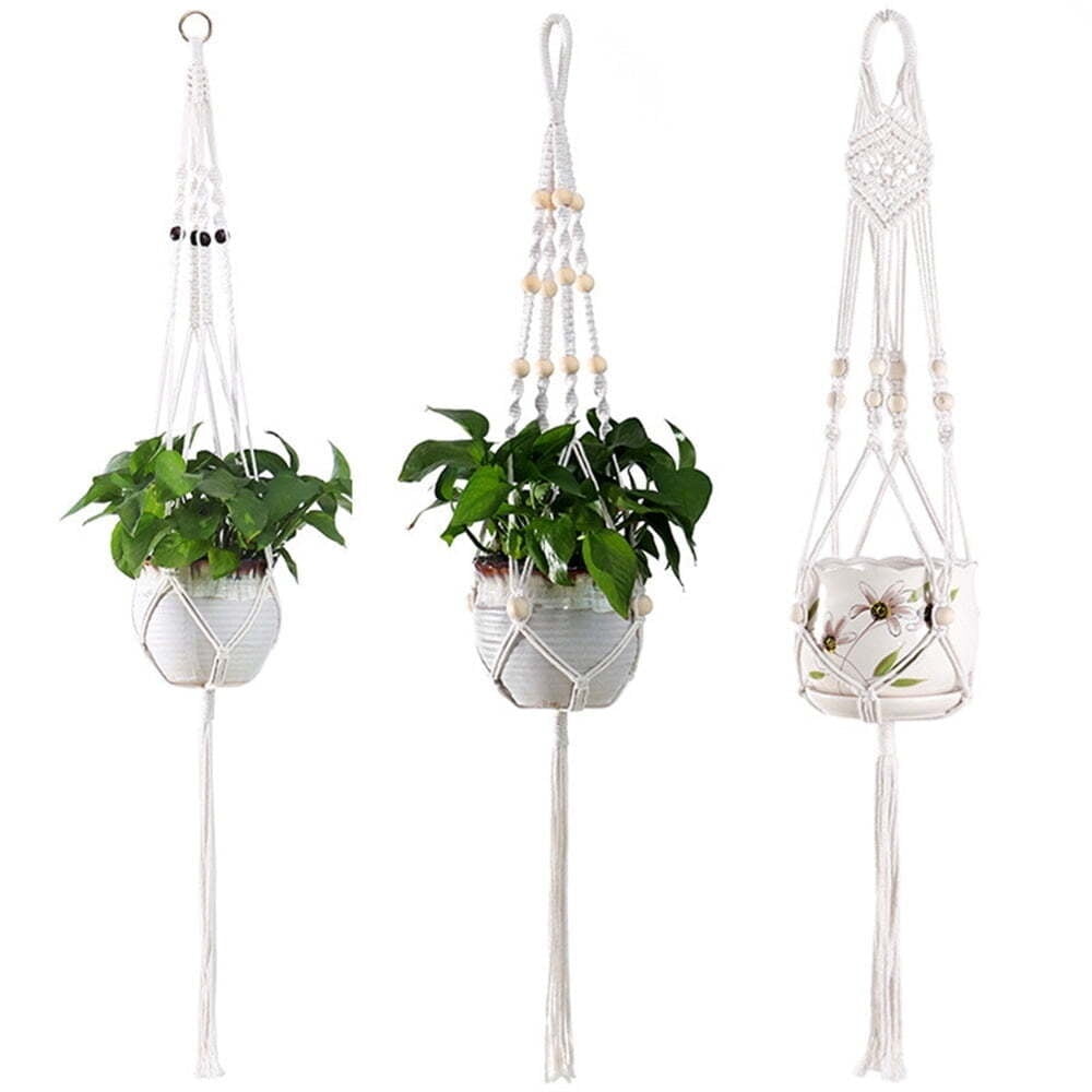 Macrame Plant Hangers, 2 Shapes Decorative Flower Pot Hanger Cotton ...