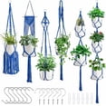 Macrame Plant Hangers, 6Pack Hanging Planters for Indoor Plants w/ 6 ...