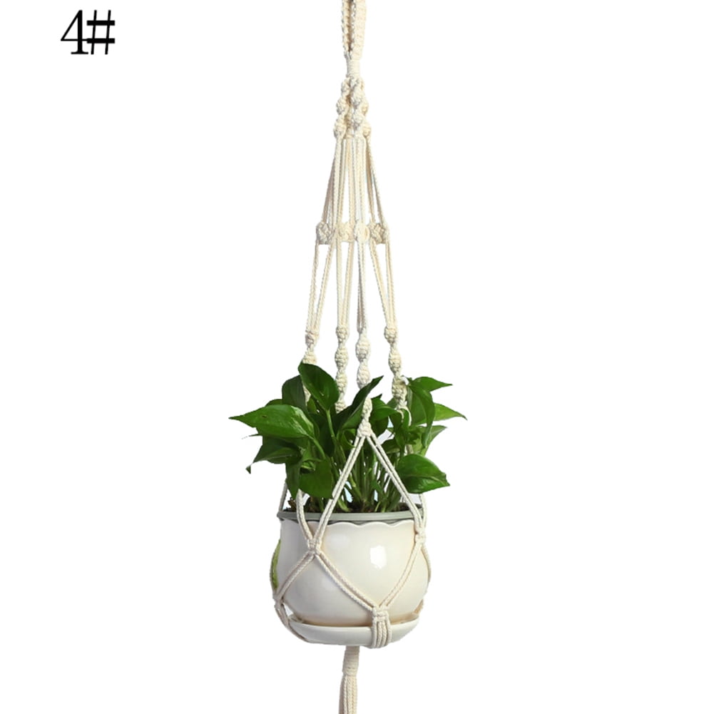 Macrame Plant Hangers , Handmade Cotton Rope Hanging Planters Set ...