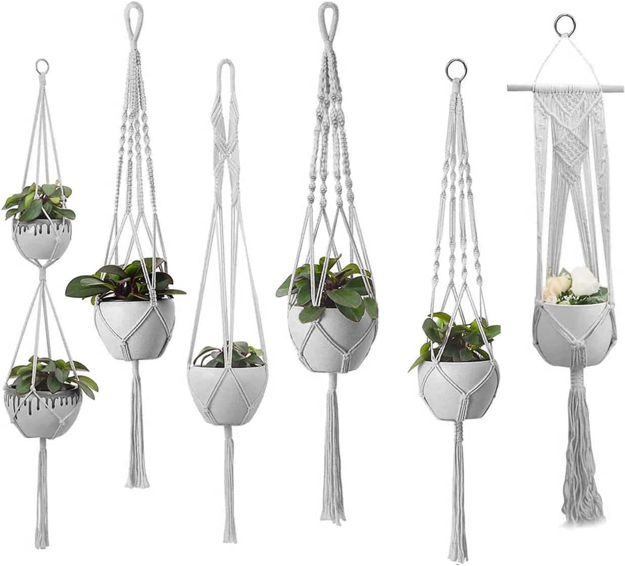 Macrame Plant Hangers Indoor Macrame Hanging Planters for Indoor Plants ...