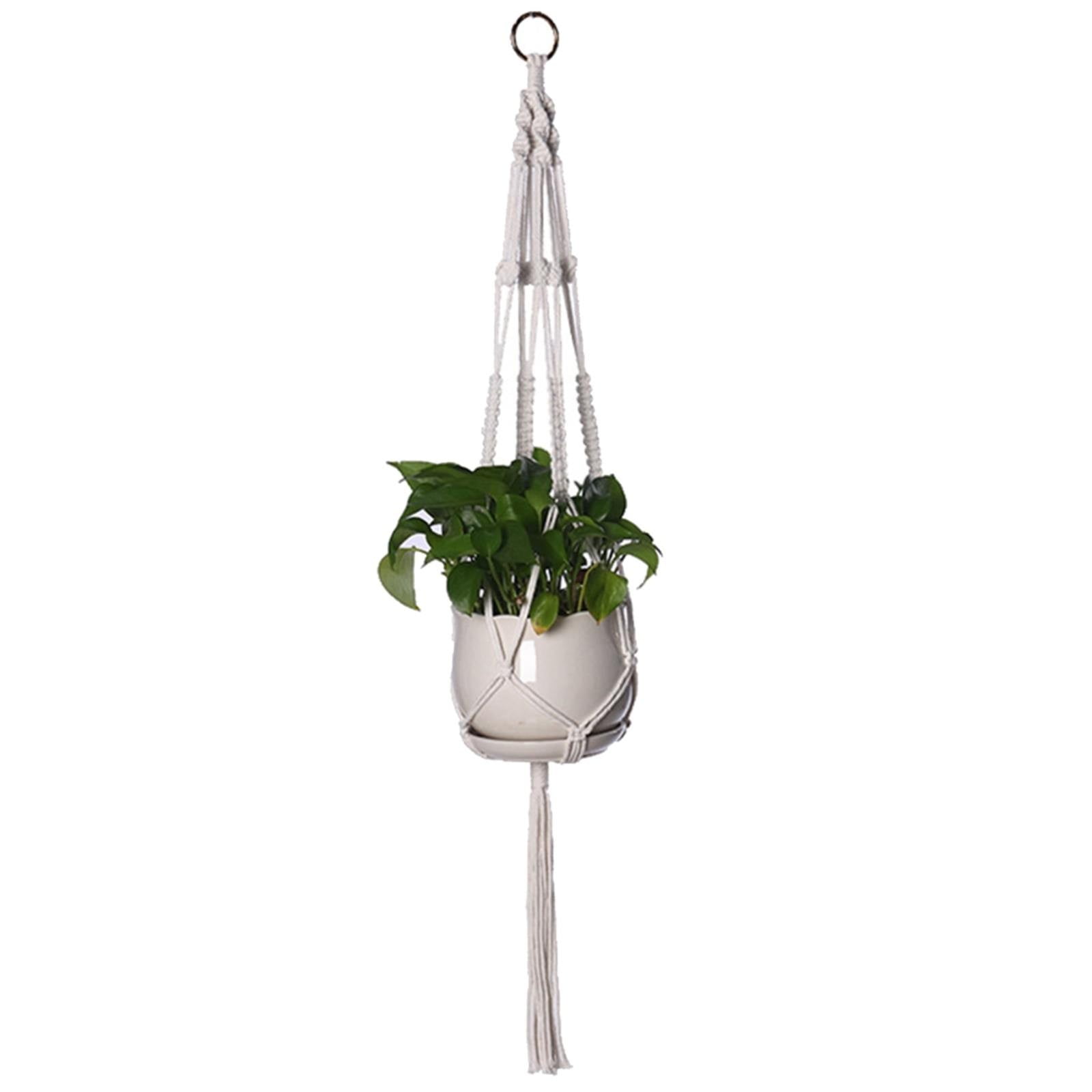 Macrame Plant Hanging Baskets Knotted Flower Pot Holders For Wall and ...