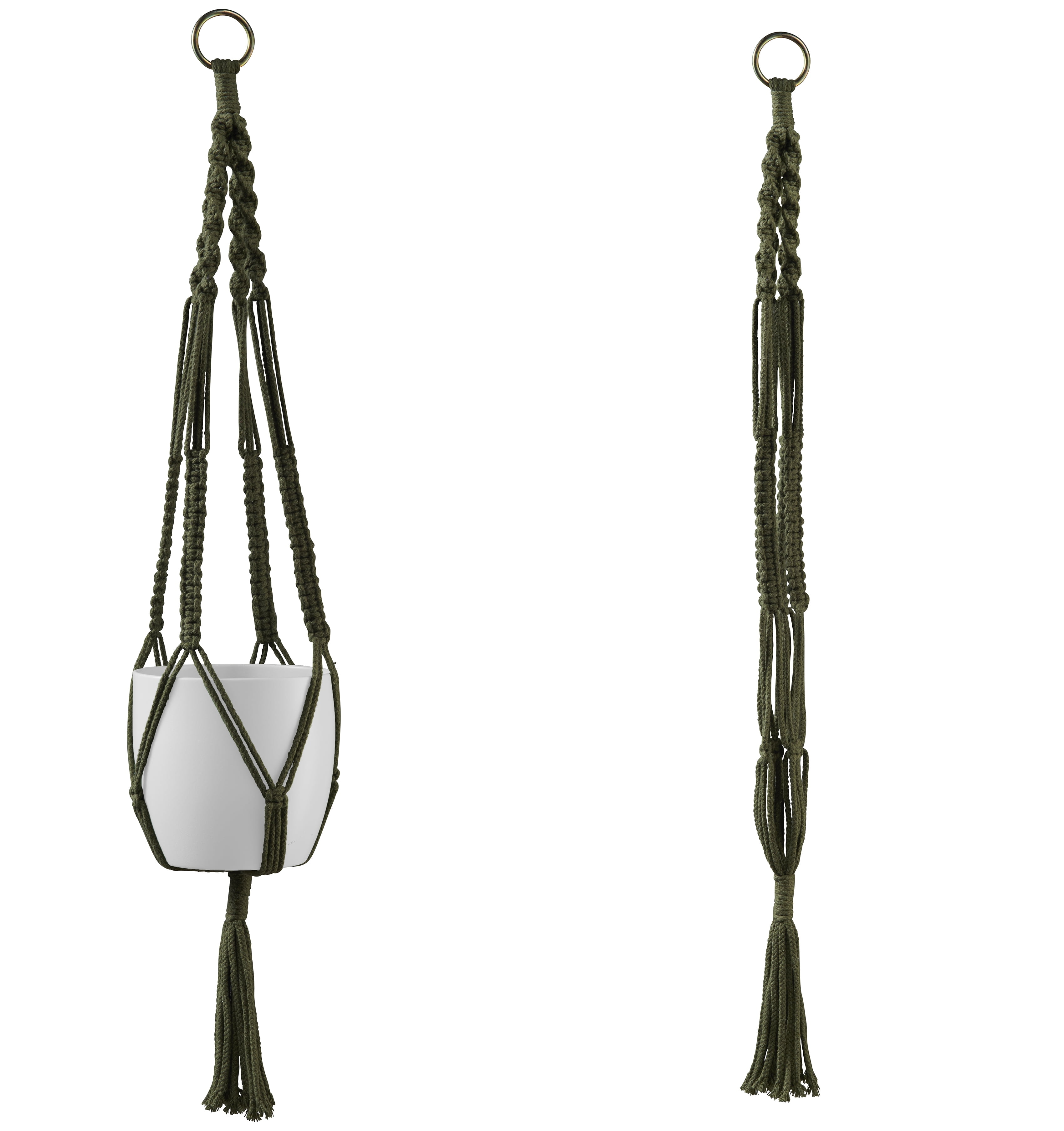 Macrame Plant Pot Hanger, 35"H, Natural Green - Walmart.com