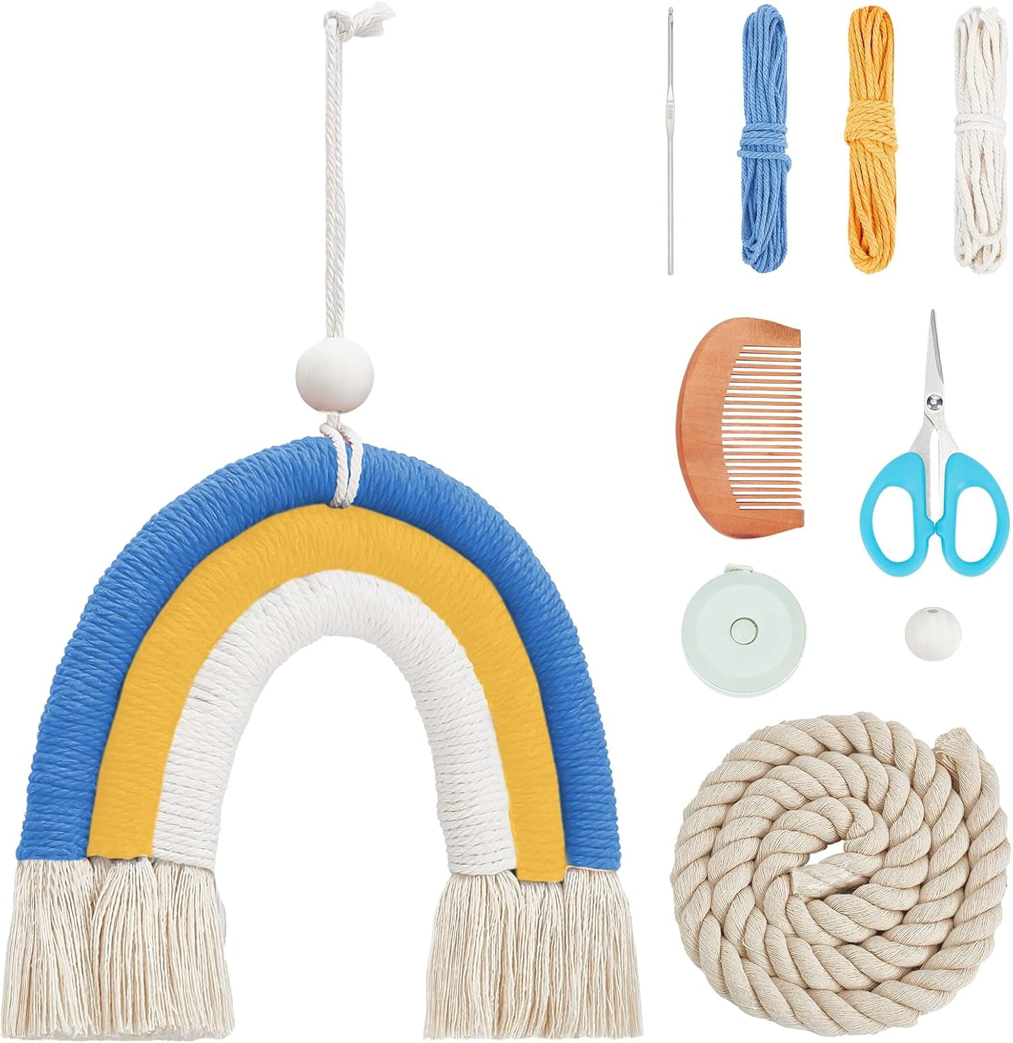 Macrame Rainbow Kit Oktoberfest Boho Wall Decor Macrame Tassels for ...