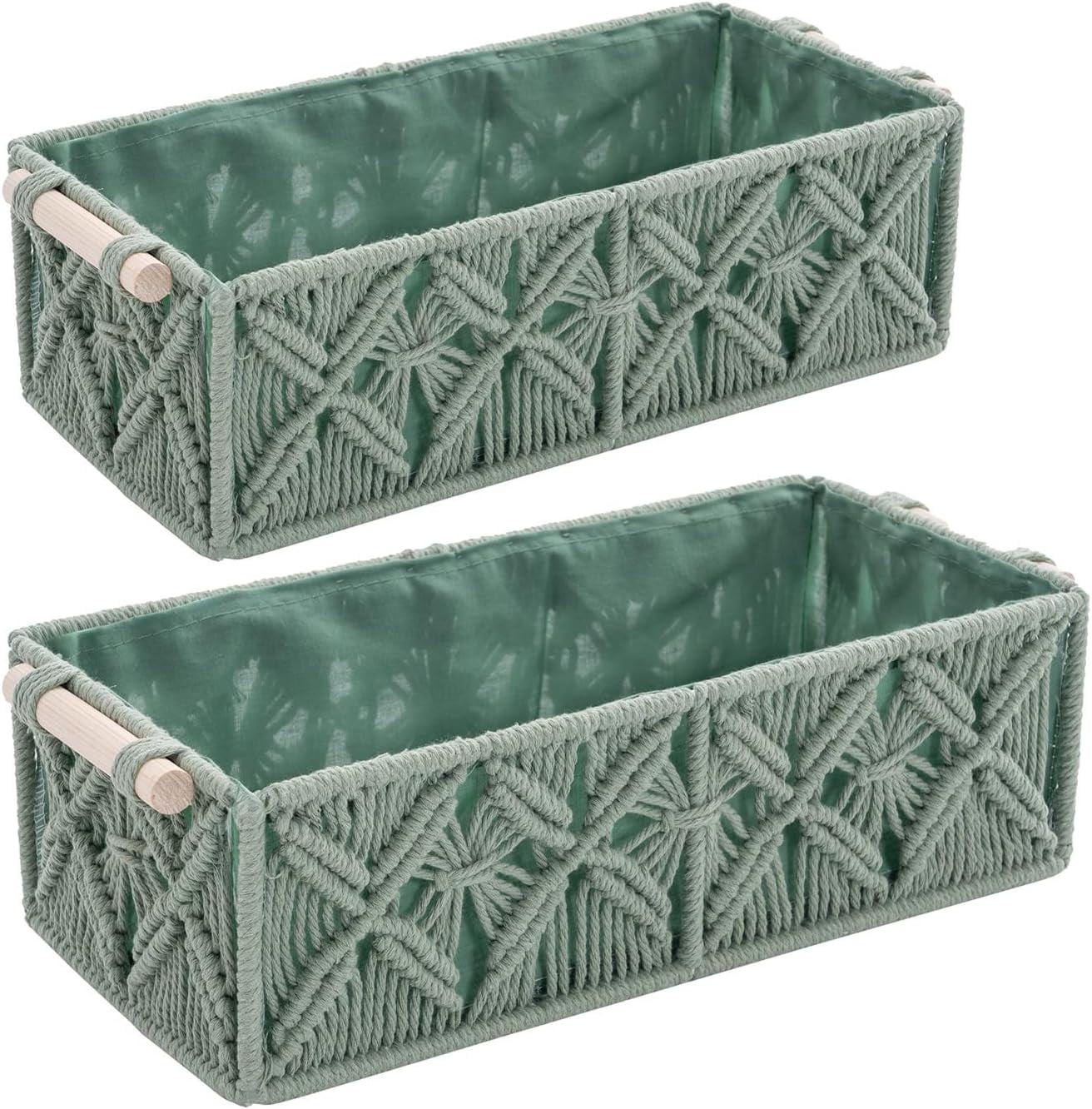 Macrame Storage Baskets, Boho Decor Style Woven Storage Boxes for Home ...