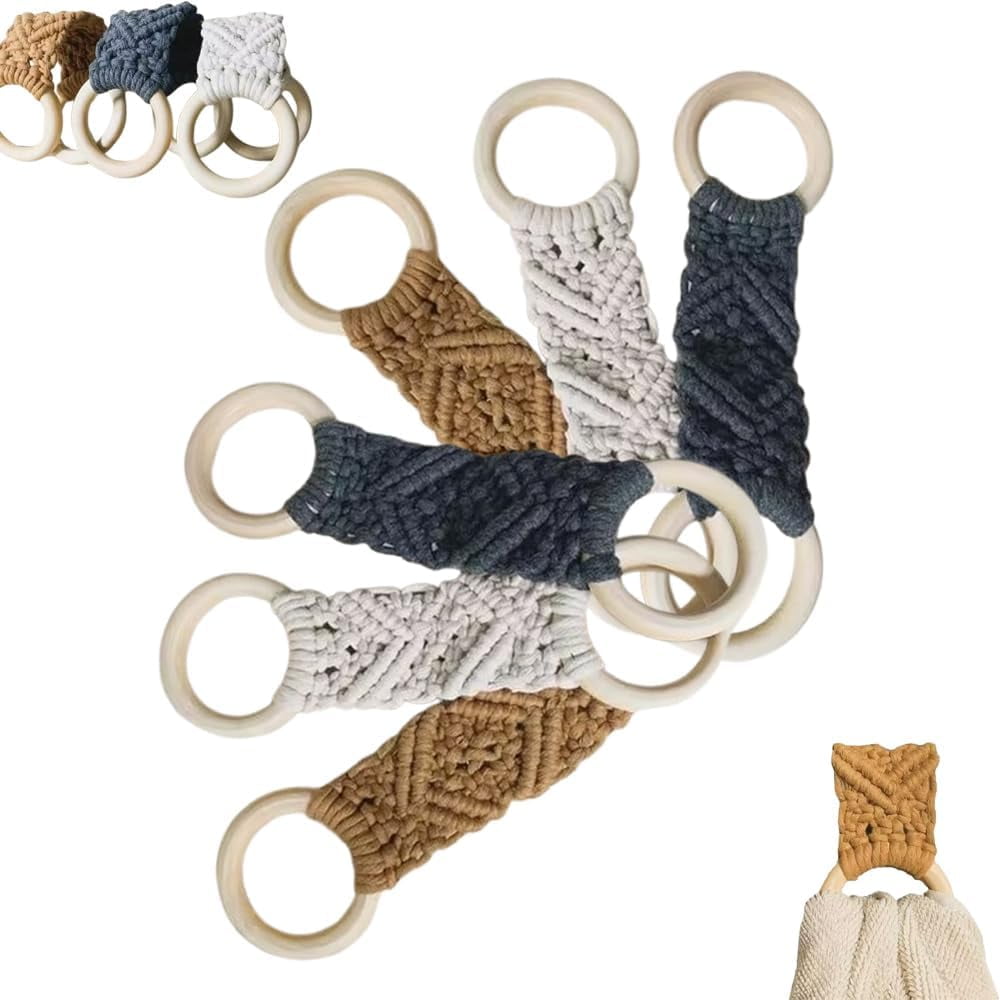 Macrame Towel Holder Ring,Macrame Kitchen Towel Holder,Macrame Knit ...