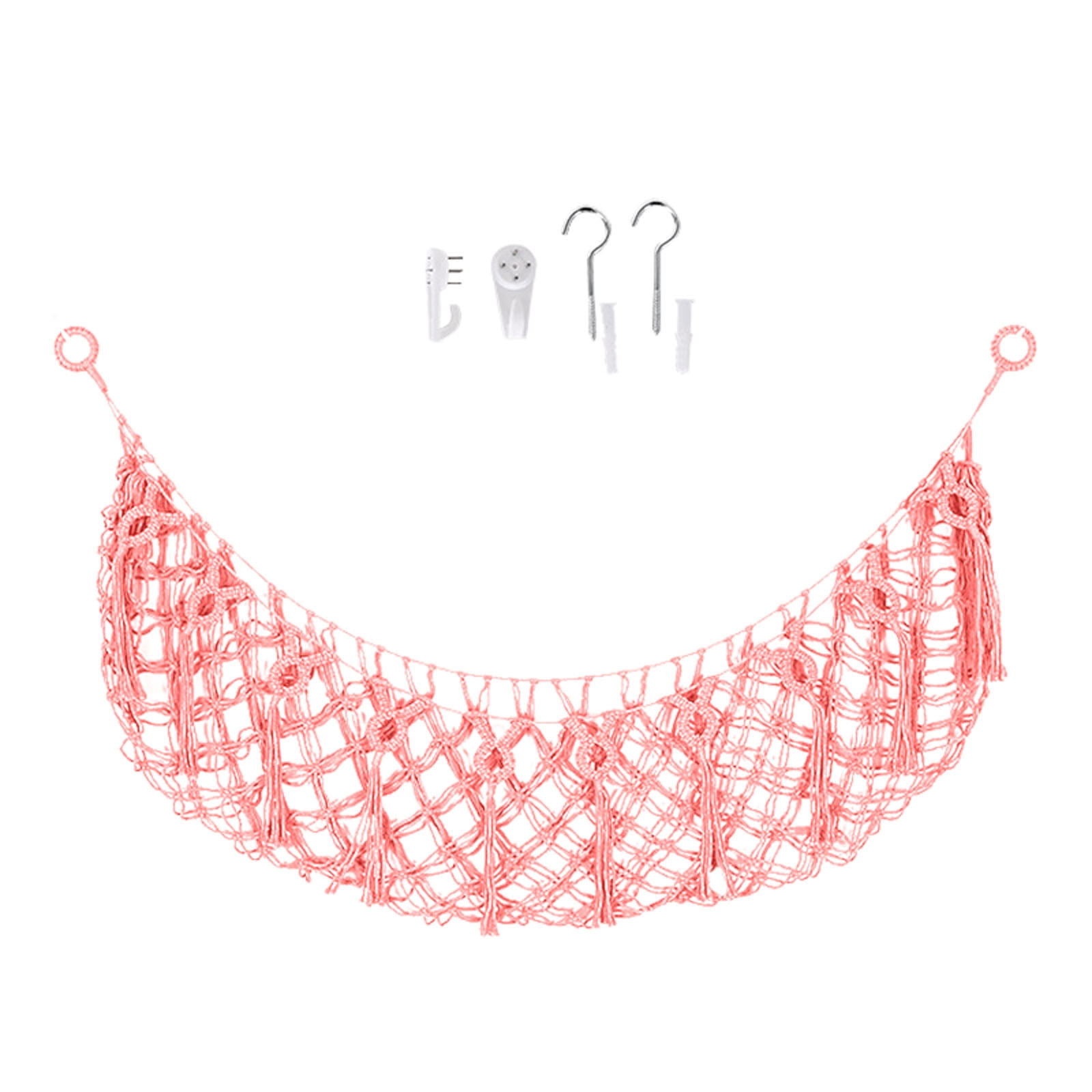 Macrame Toy Storage Net Handwoven Rope Wall Hanging Organizer For Kids ...