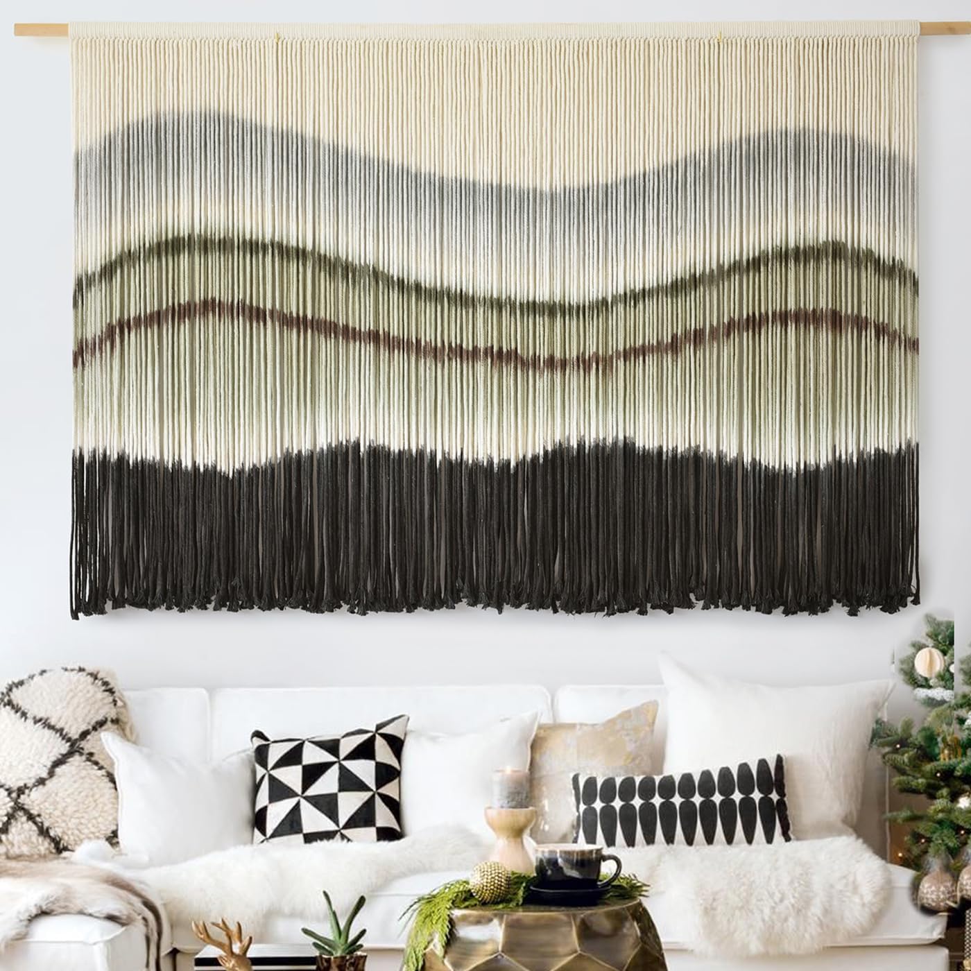 Macrame Wall Hanging Dip-Dye Large Macrame Wall Decor Boho Home Decor ...