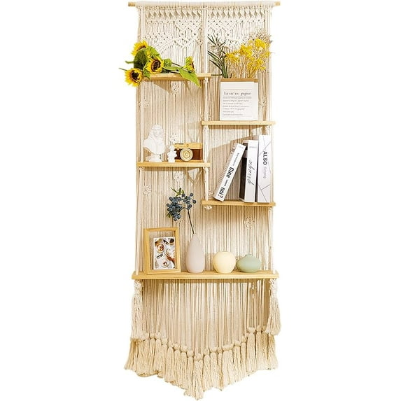 Macrame Wall Hanging Shelf- Macrame Shelves Handmade Decorative ...