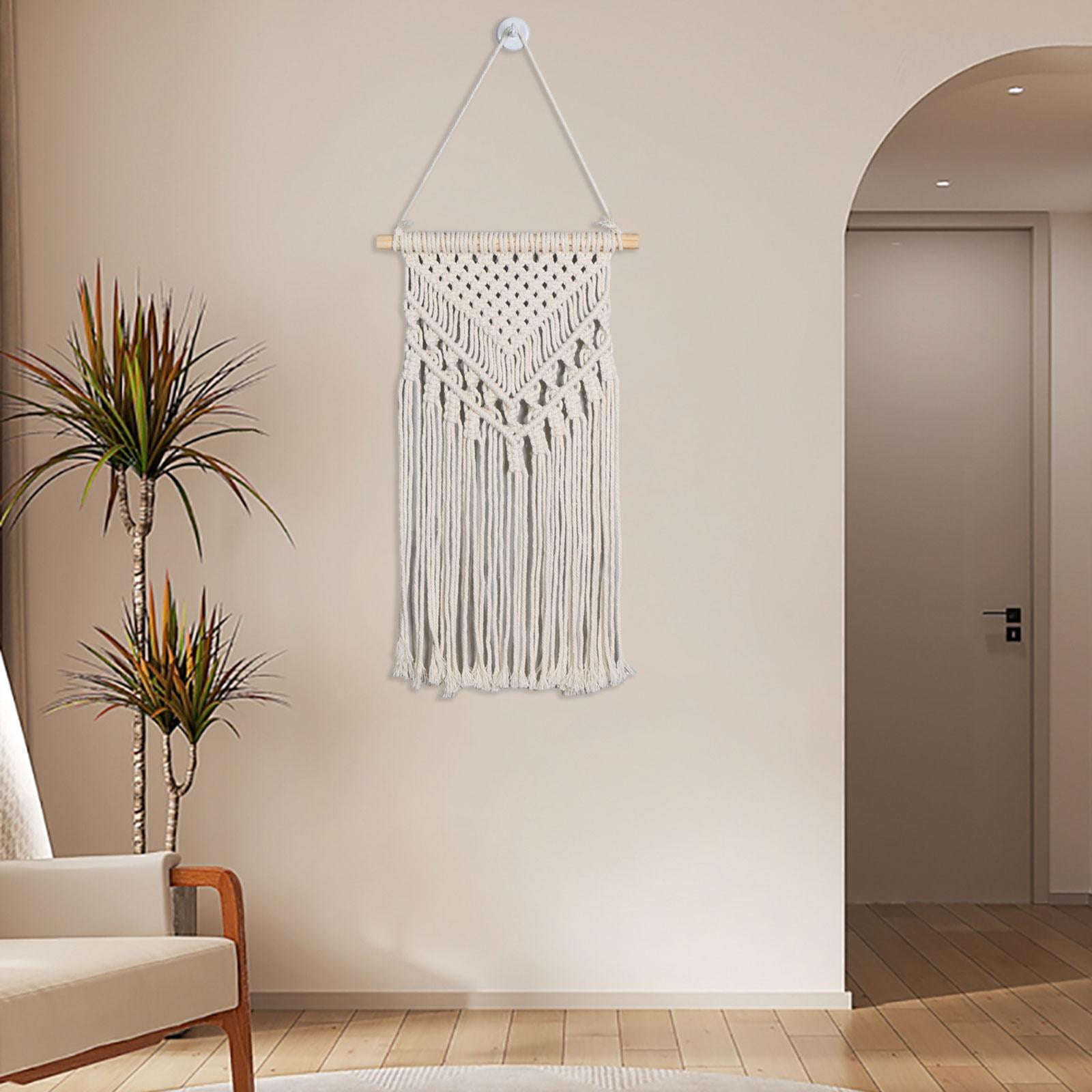 Macrame Wall Hanging Woven Wall Art Decor Decorative Wood Fringe Chic ...