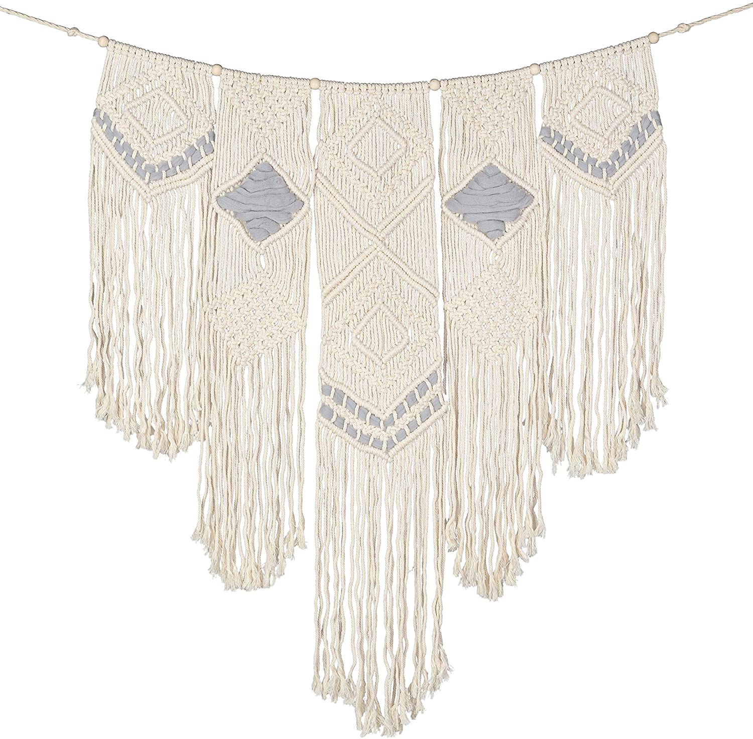 Macrame Woven Wall Hanging - Large Chic Bohemian Home Geometric Art ...