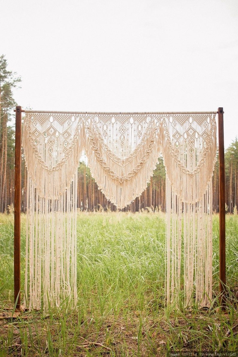 Macrame wedding Arch Large Curtain Bohemian Decoration Wall Backdrop ...