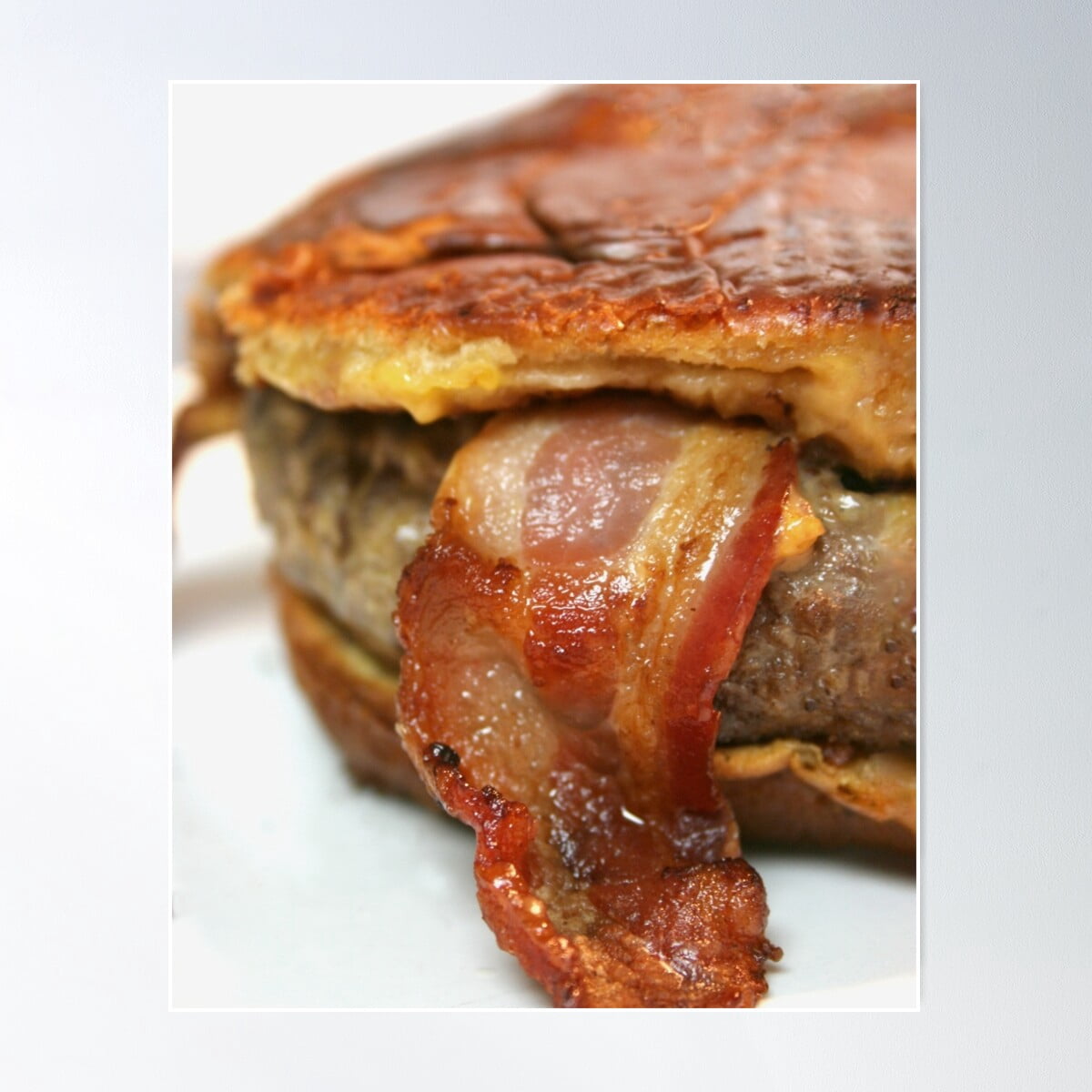 Macro Food - Bacon Cheeseburger Poster Wall Art, Modern Wall Decor For ...