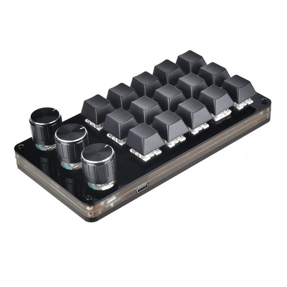 Macro Keyboard Programming Keypad 15 Key 3 Knob Mechanical Keyboard ...