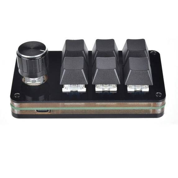 Macro Mechanical Keyboard 6 Keys Keyboard with 1 Knob Design Professional Programmable Macro ...