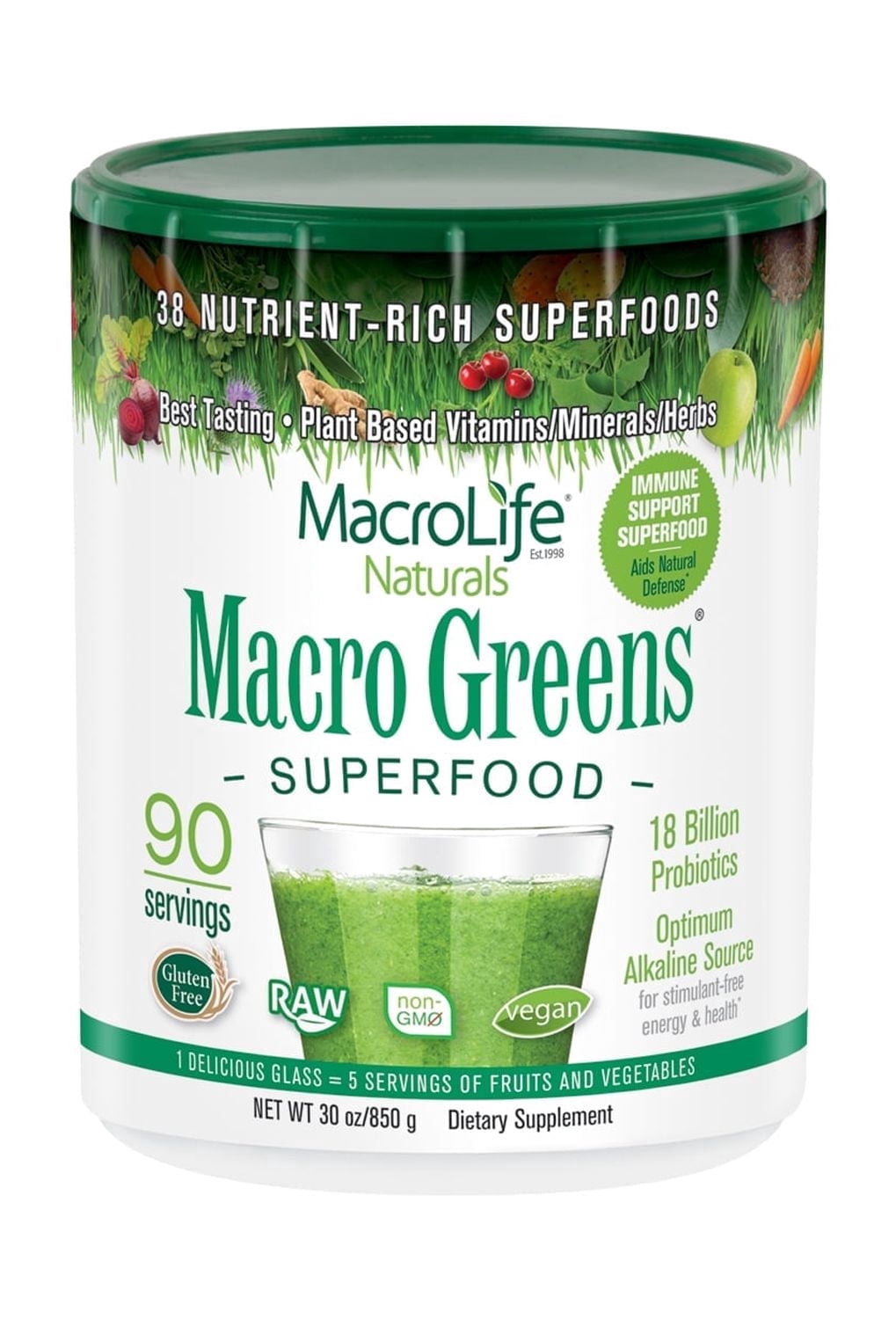 MacroLife Naturals Macro Greens - Organic Veggie Supplement, 90 ...
