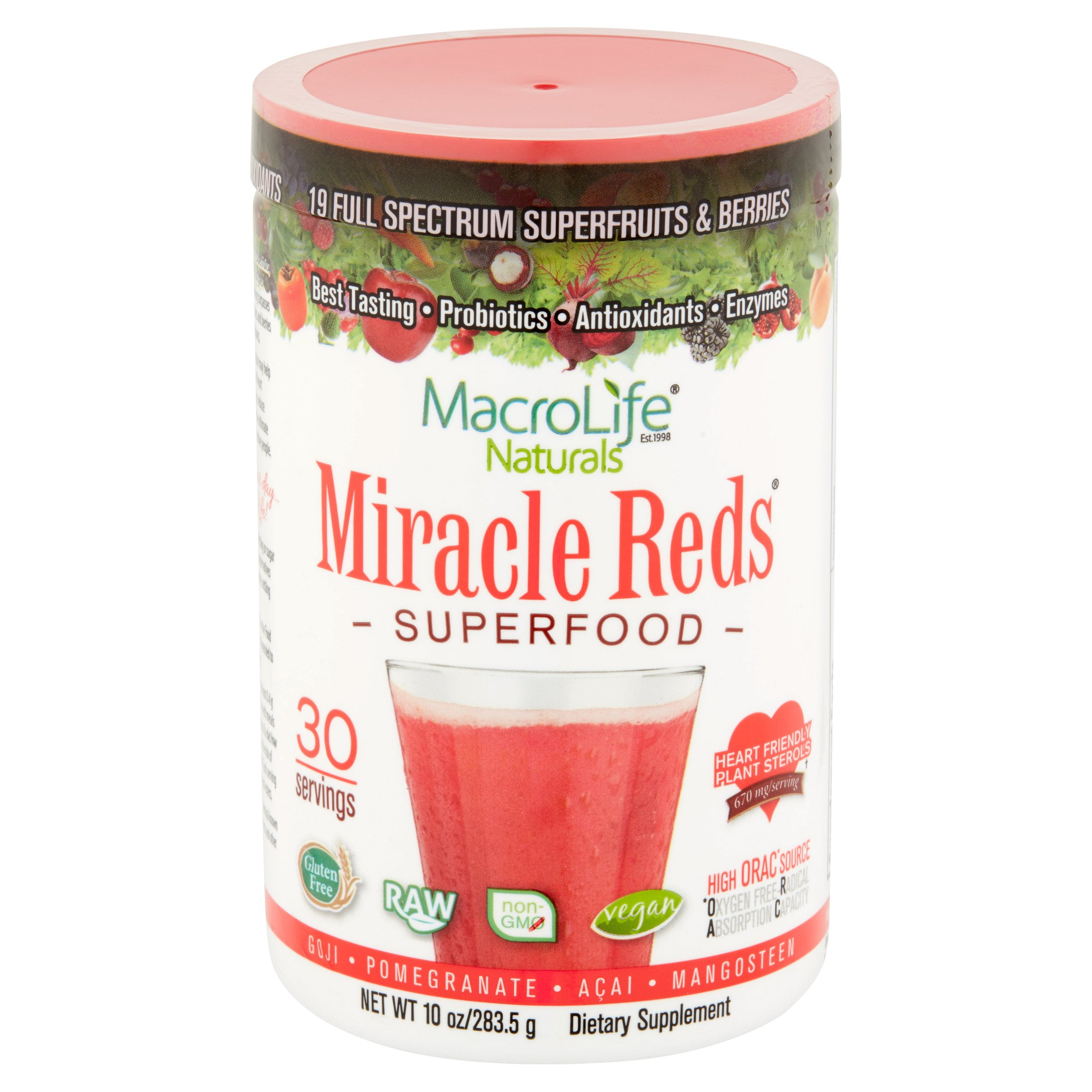 Macrolife Naturals Miracle Reds Superfood Powder, 30 Servings, 10.0 oz ...