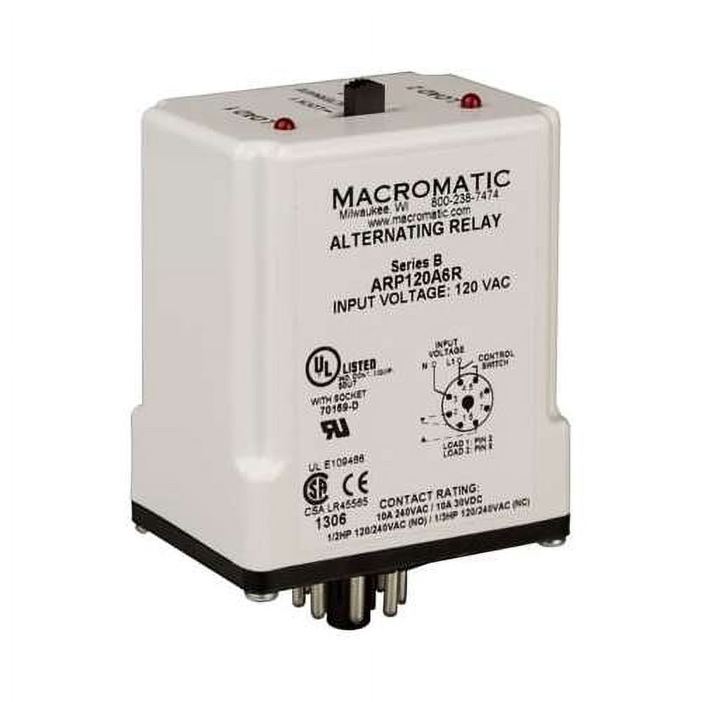 Macromatic ARP012A6, Relay, E-Mech, Alternating, 12VAC, 10A SPDT, 8-Pin Plug-In - Walmart.com