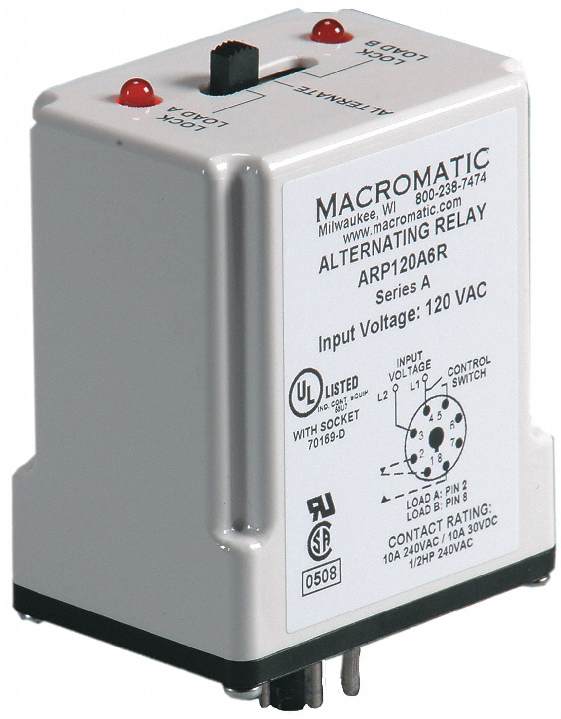 Macromatic Alternating Relay,120VAC,SPDT ARP120A6R - Walmart.com