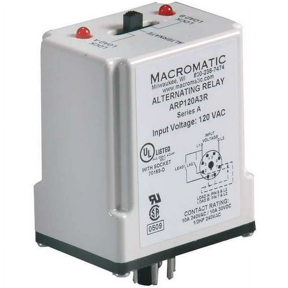 Macromatic Alternating Relay,240VAC,DPDTCross-Wired ARP240A3R - Walmart.com