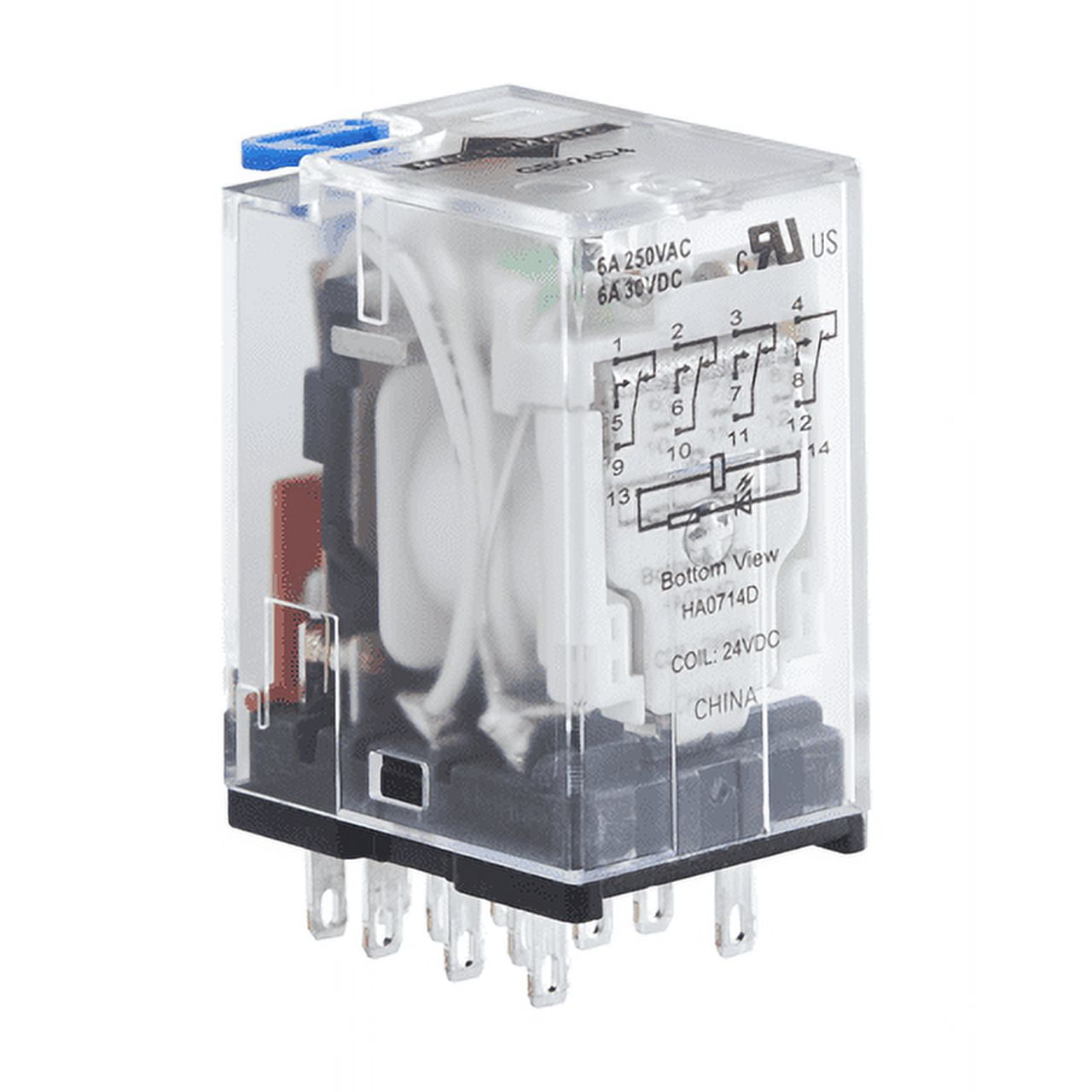 Macromatic GB024D4, Relay, General Purpose, LED, Blade Terminals, 12A ...