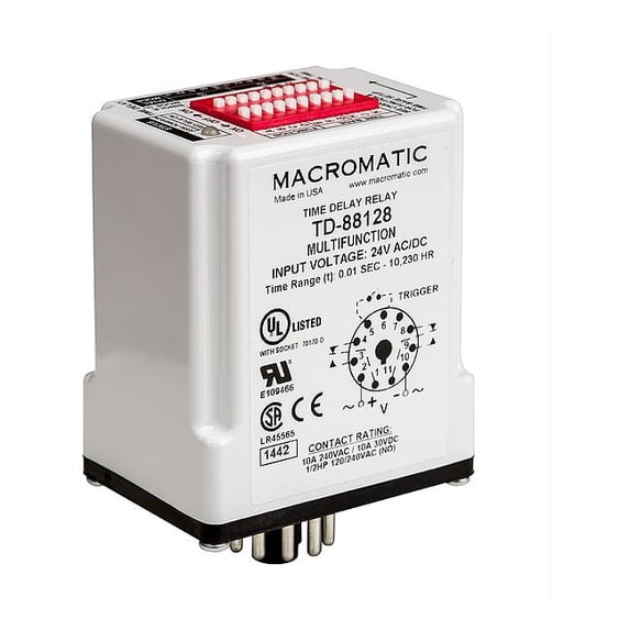 Macromatic MultiFunTimeDelayRelay, 120VAC, 8Pins TD-88162 - Walmart.com