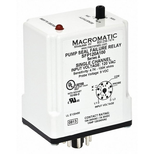 Macromatic Pump Seal Failure Relay, 120VAC SFP120A100 - Walmart.com