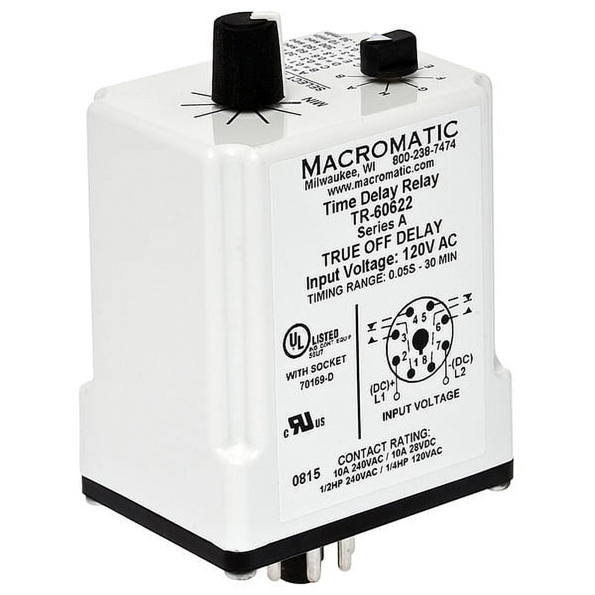 Macromatic SinFunTimeDelayRelay, 120VAC/DC, 8Pins TR-60622 - Walmart.com