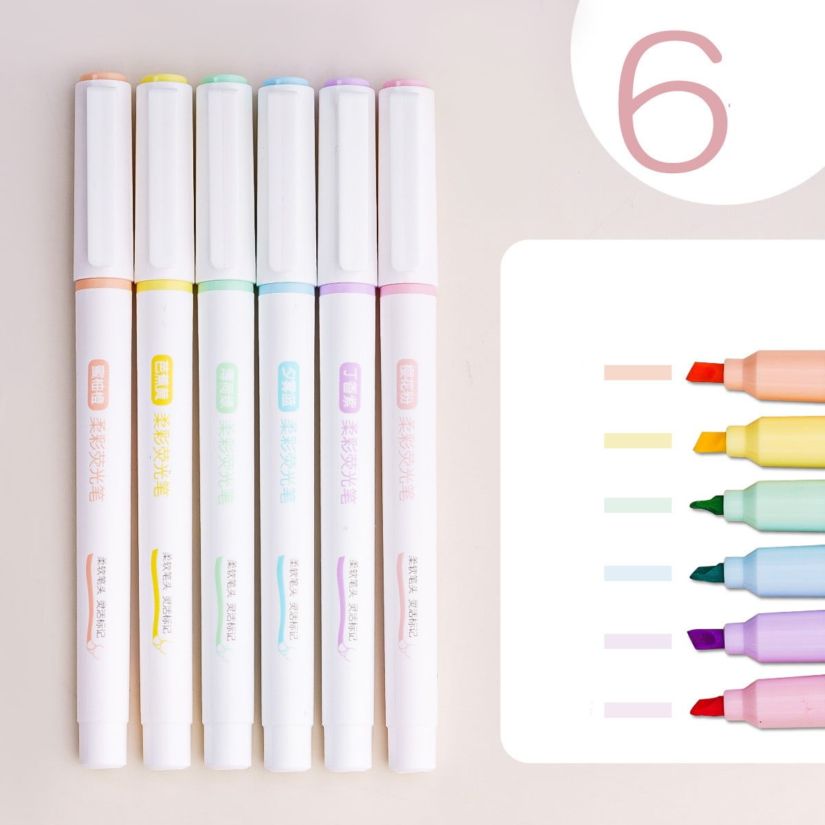 [Macron Color Series 6 Pieces] Highlighter Set Boy Creative Color ...