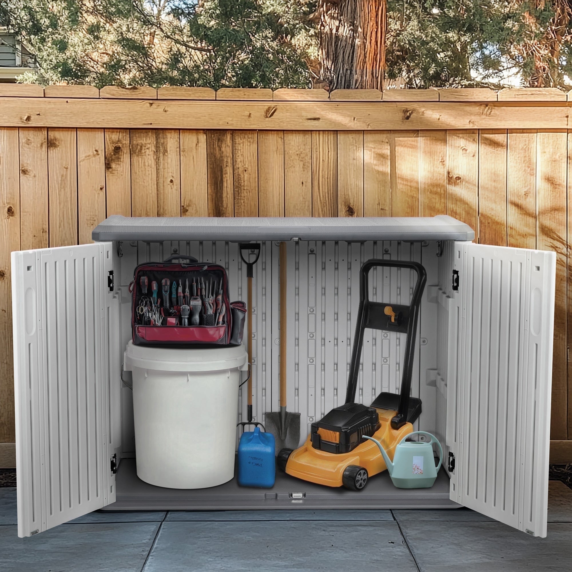 Macrout 4.3 x 2.5 ft Small Outdoor Storage Shed, Waterproof Plastic ...