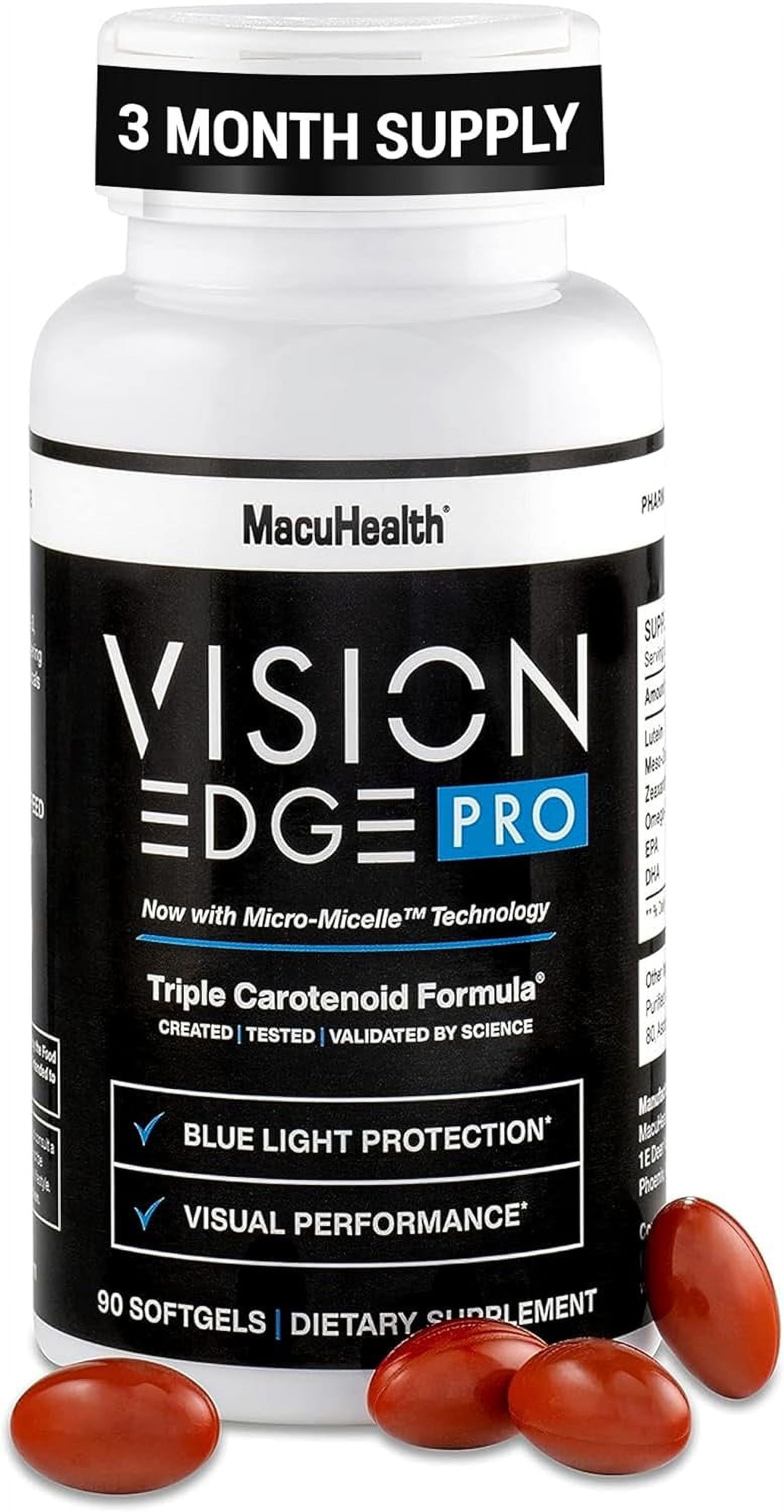MacuHealth Vision Edge Pro Eye Supplement for Athletes - Essential ...