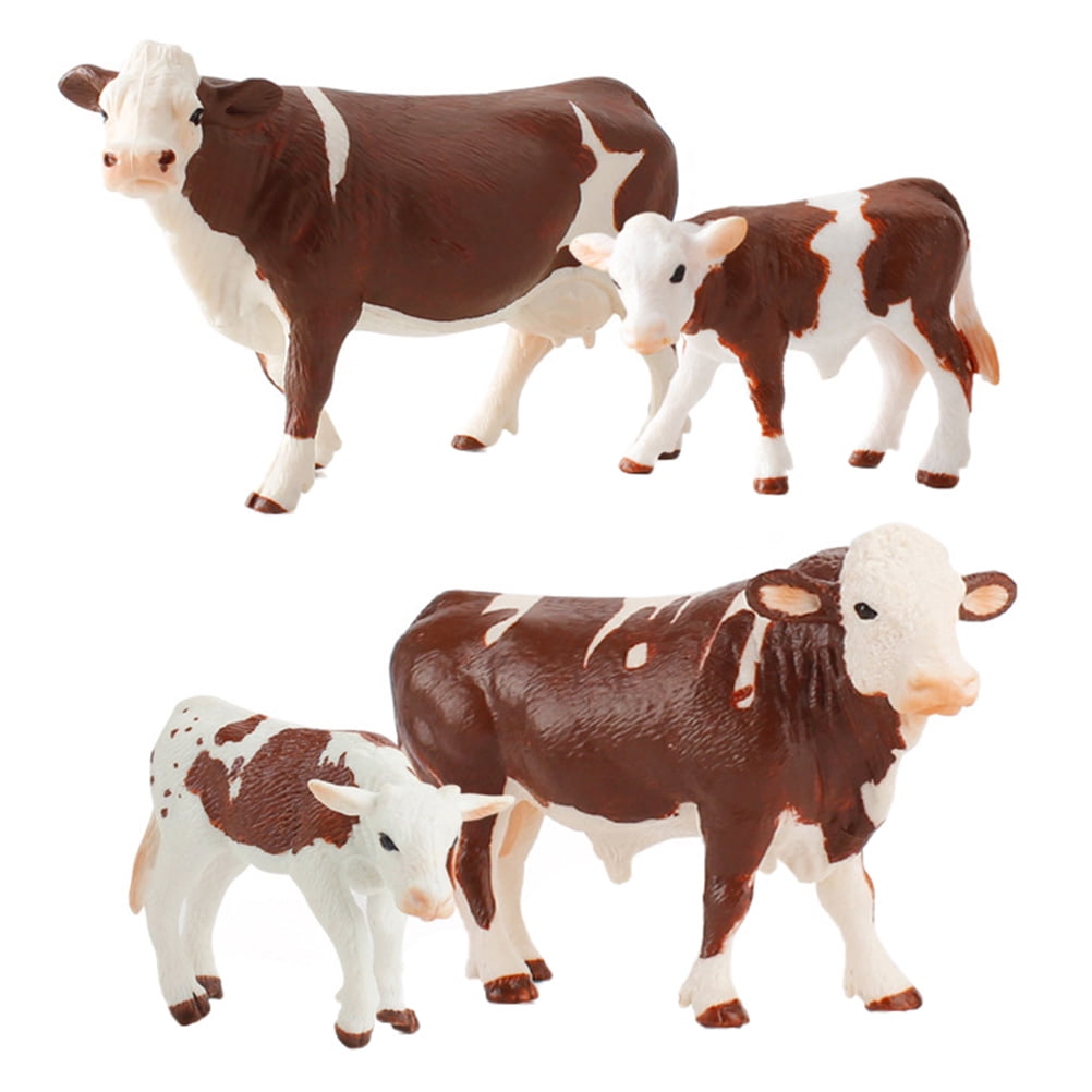 Macular Cow Model Toy Pvc Miniature Realistic Toys Child Animal Set 4 ...