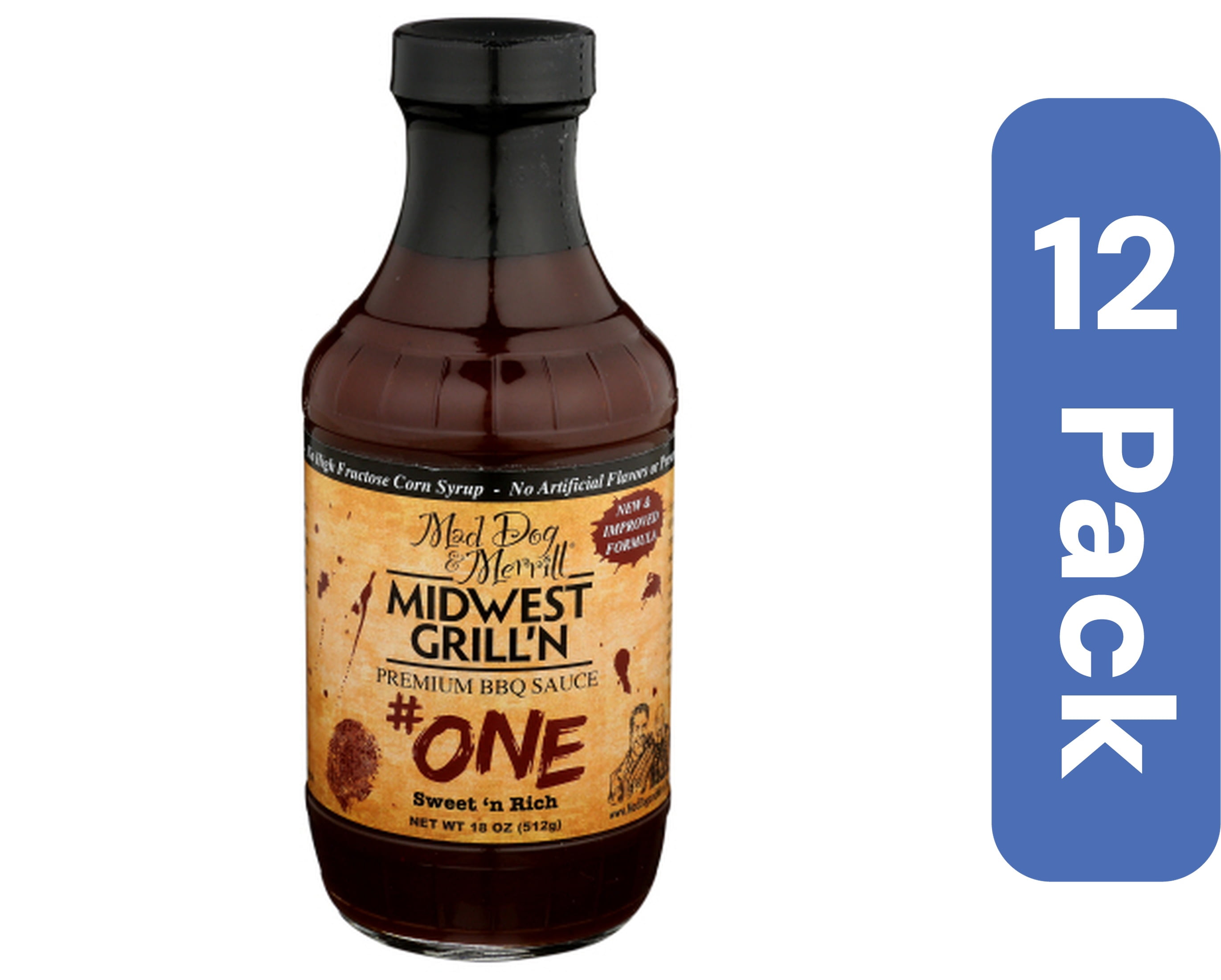 Mad Dog & Merrill BBQ Sauce Number 1 18 oz (Pack of 12) - Walmart.com