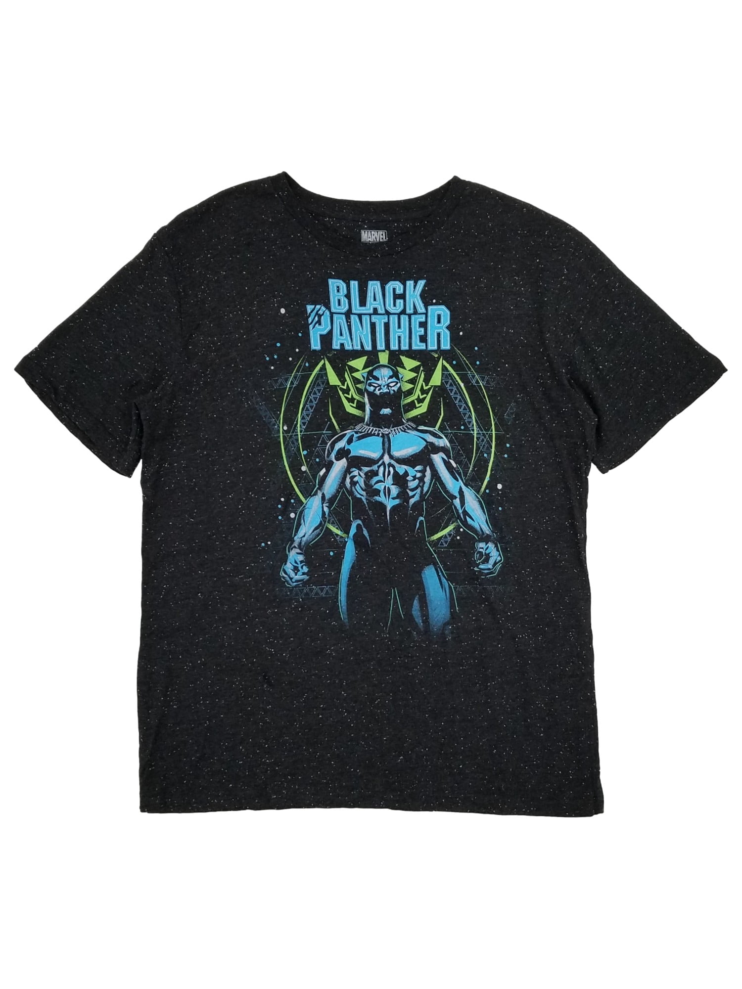 Mad Engine Mens Black Speckled Marvel Black Panther Graphic T-Shirt 3X ...