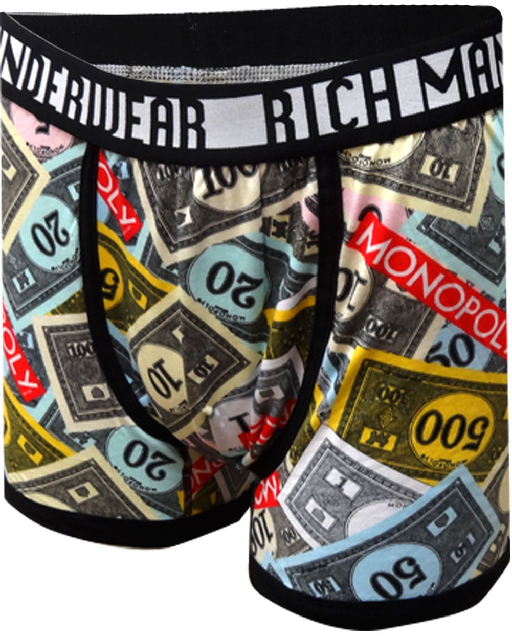 Mad Engine Mens Monopoly Money Dollars Underwear Boxer Briefs (Small ...