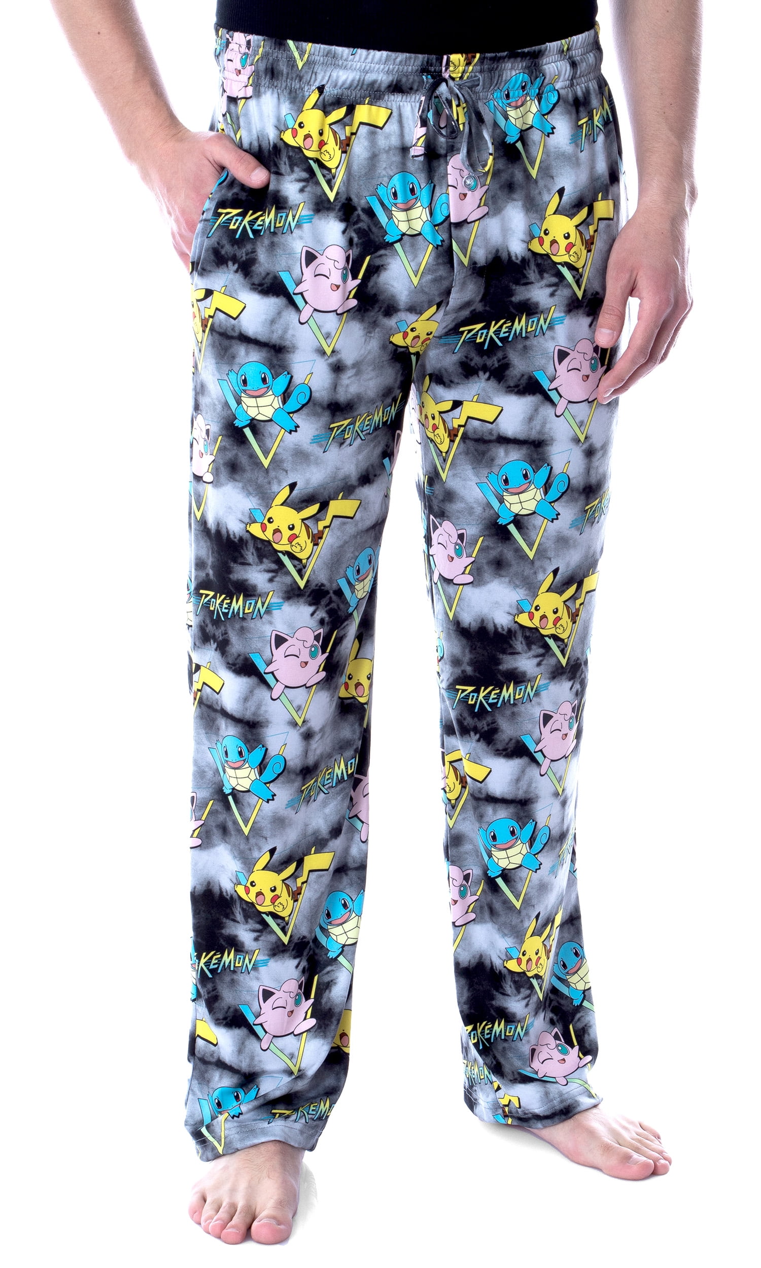 Pokémon Men's Pikachu Squirtle and Jigglypuff Tie Dye Adult Sleep ...