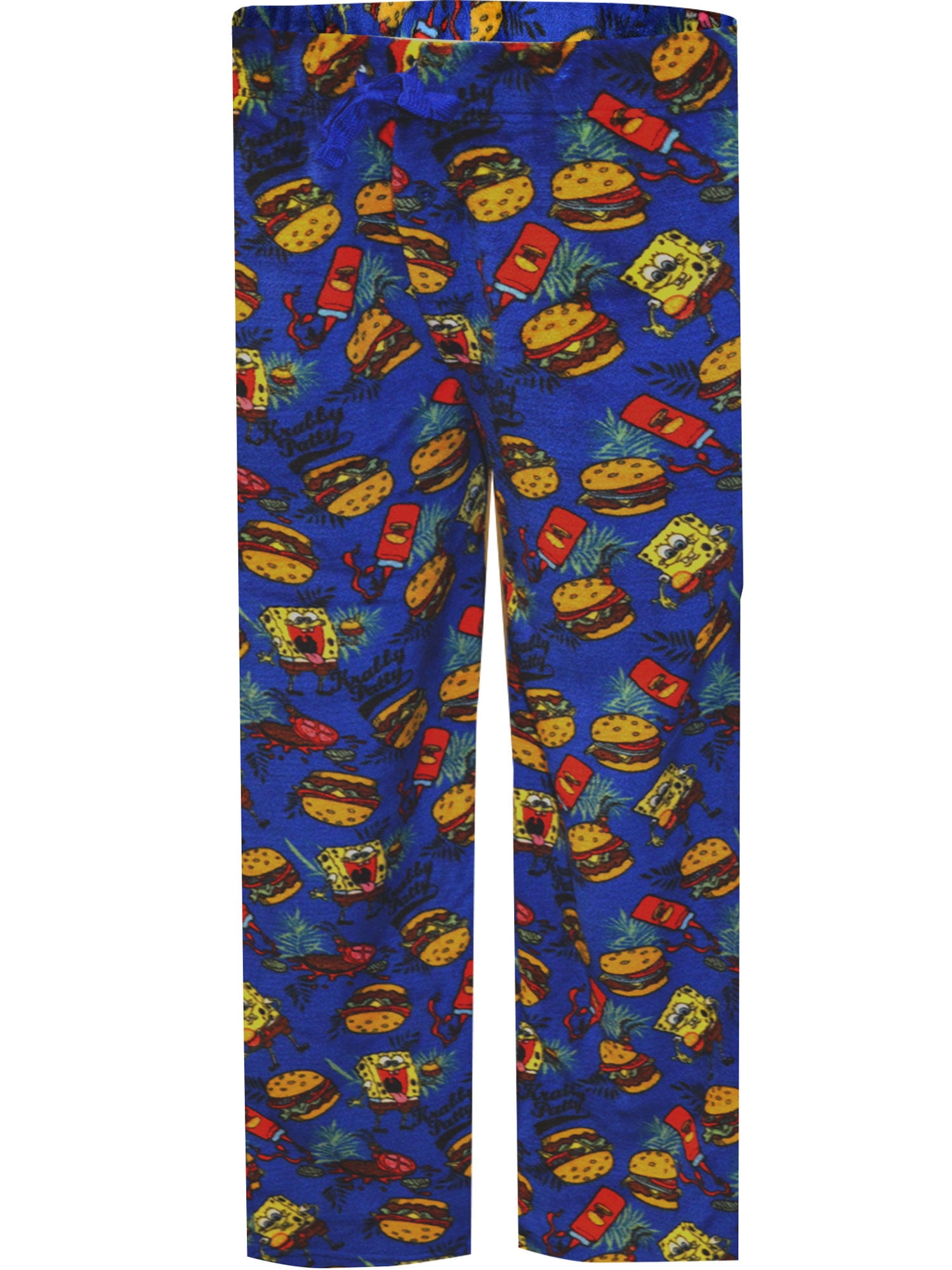 Mad Engine Mens SpongeBob and the Krabby Patties Plush Lounge Pants ...