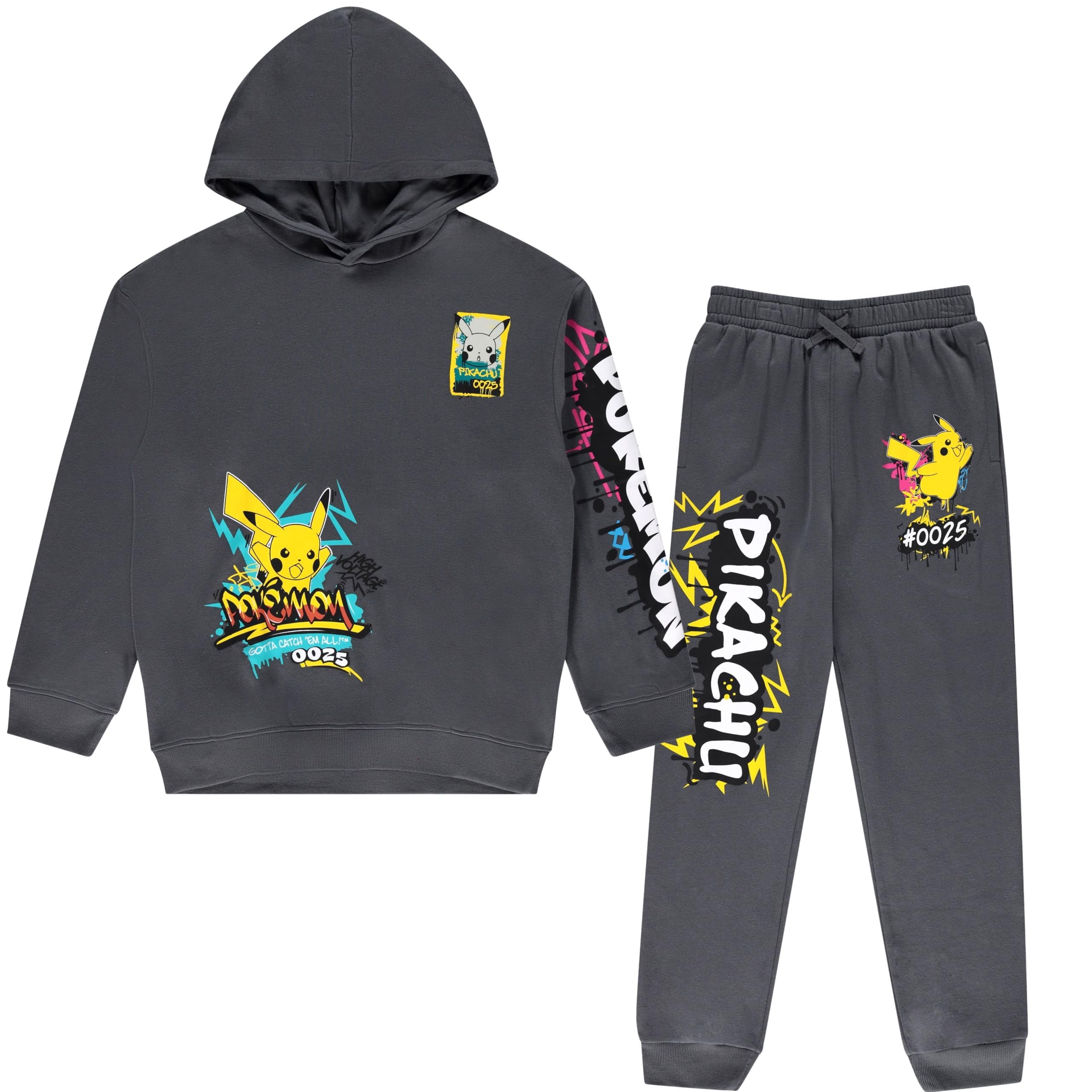 Mad Engine Pokmon Pikachu Boys Hoodie and Jogger Set Graffiti Graphic 2 ...