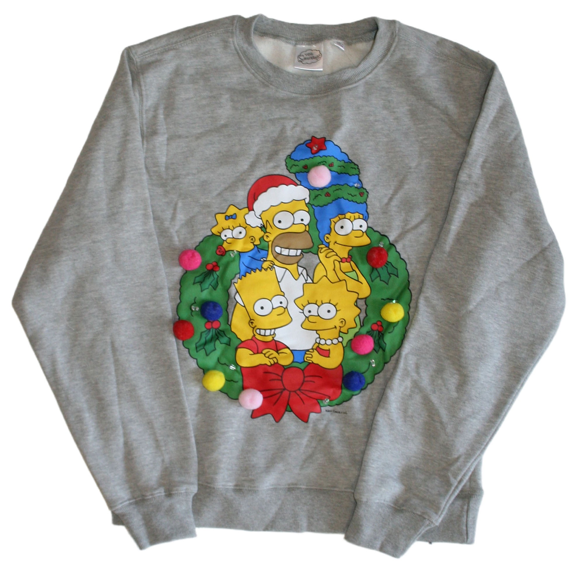 Mad Engine The Simpsons Men's Christmas Light-Up Sweatshirt Ugly ...