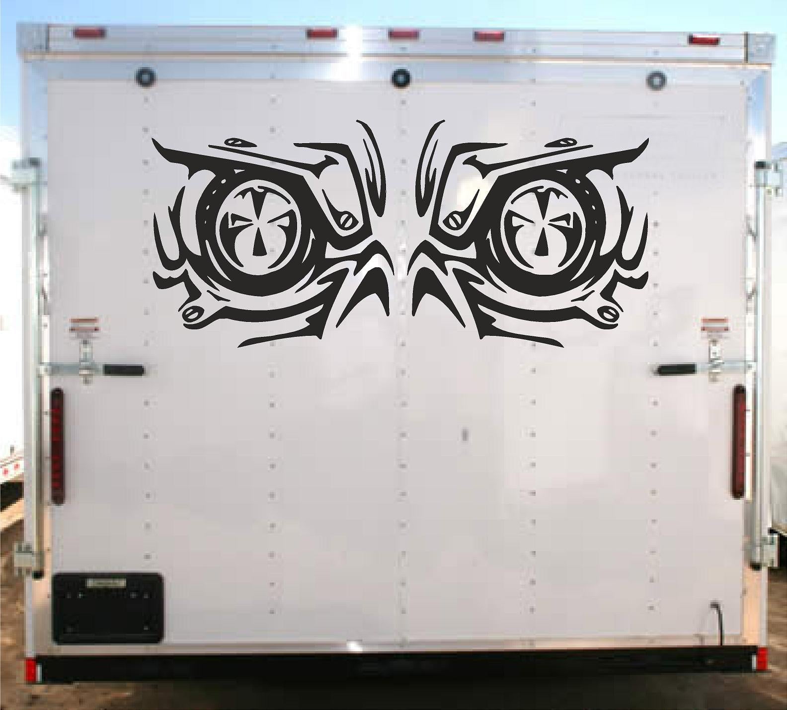 Mad Eyes Decals Racing Trailer Vinyl Decal Toy Hauler Sticker - Walmart.com