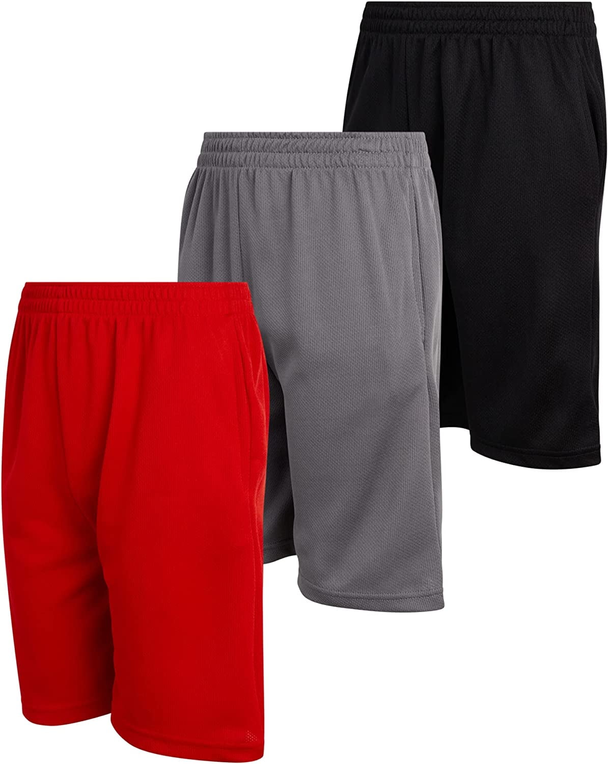 Mad Game Boys' Breathable Mesh Athletic Basketball Shorts - 3 Pack ...