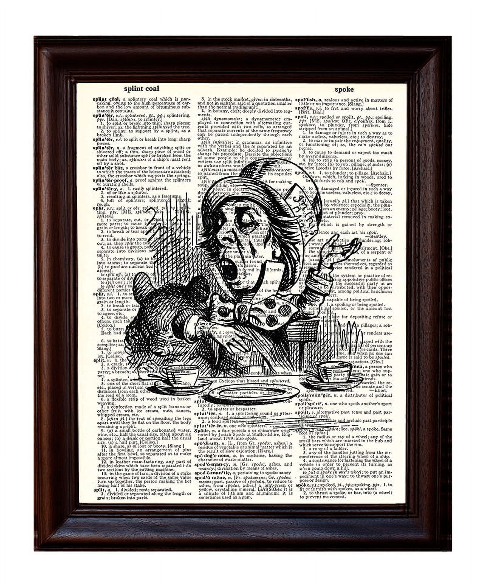 Mad Hatter - Dictionary Art Print Printed On Authentic Vintage ...