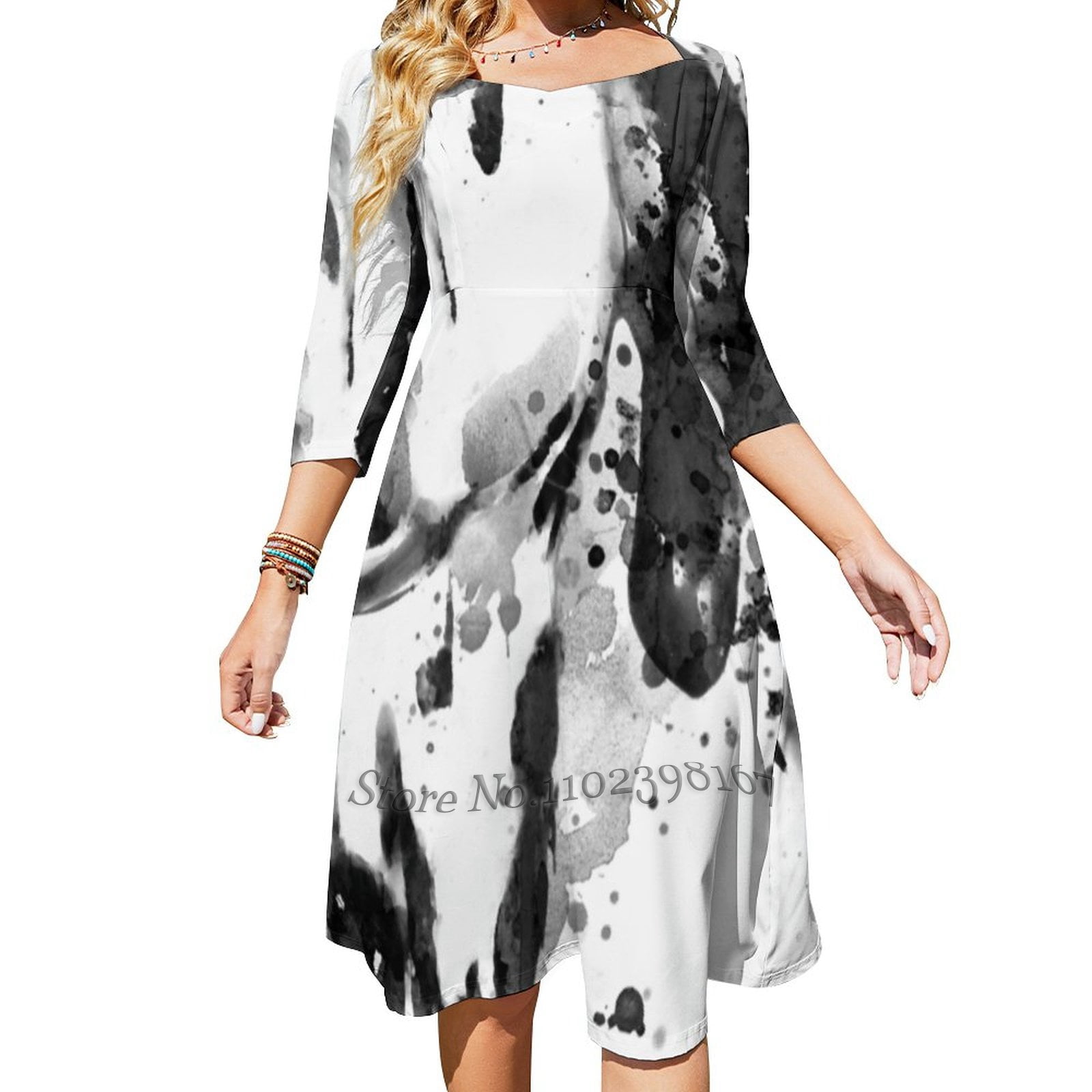 Mad Hog Square Neck Dress New Plus Size Elegant Women Waist Tight Dress ...